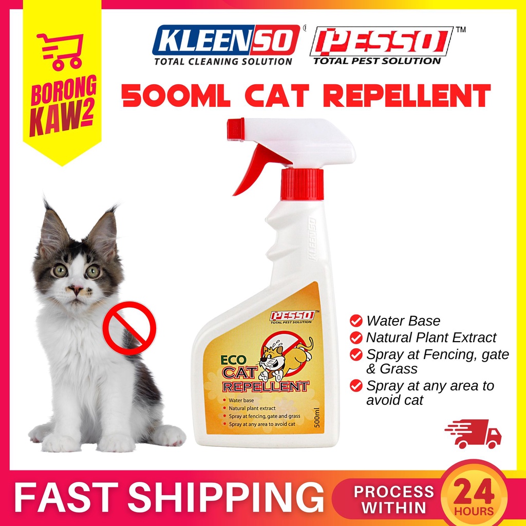 500ml KLEENSO PESSO Eco Cat Repellent Halau Kucing Spray Repel Cats 驱猫液 ...