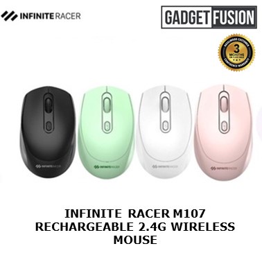 INFINITE RACER M107 RECHARGEABLE 2.4G WIRELESS MOUSE/BLACK/WHITE/GREEN ...