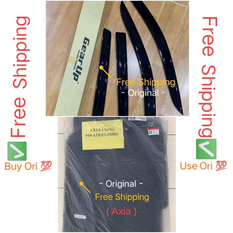 Perodua Gear Up Door Visor Sunshade Coil Mat Axia Bezza Myvi Alza Aruz ...