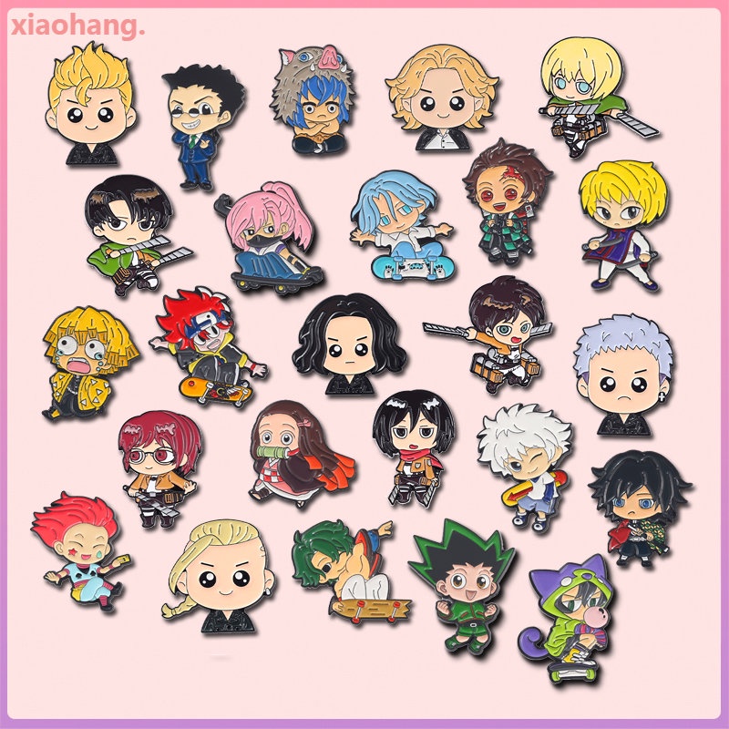 Anime Demon Slayer Attack ON Titan Enamel Lapel Pin Brooch Jewelry Gift ...