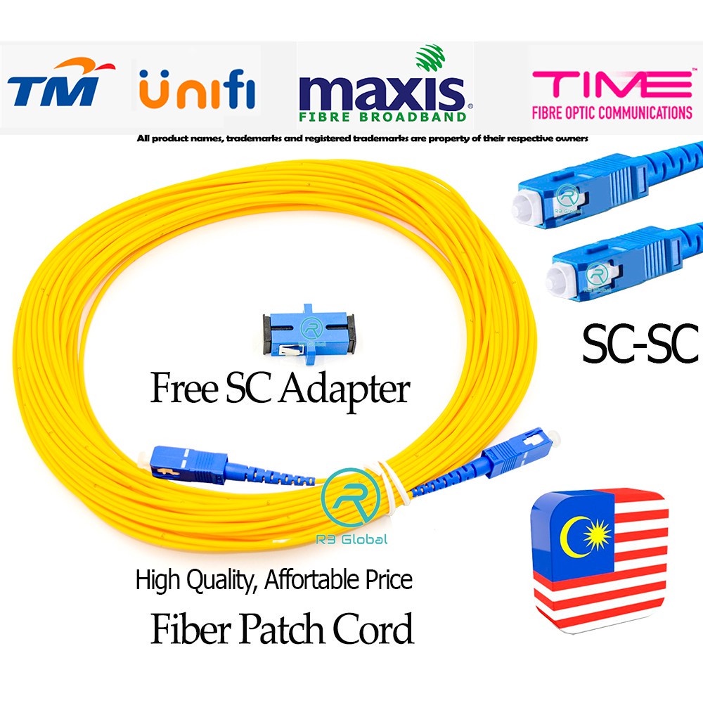 15m 20m 25m 30m UPC SC-SC SM Single Mode fiber optic cable patch cord ...