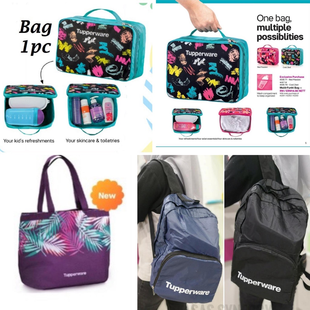 Limited Edition Tupperware Series Bag/ Tote Bag/ Funpack/Black Backpack ...