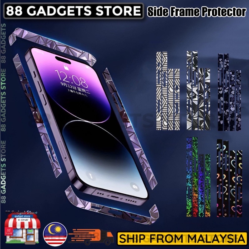 ( 2 Set ) Side Frame Protector for iPhone 14 13 12 Pro / Max / Plus ...