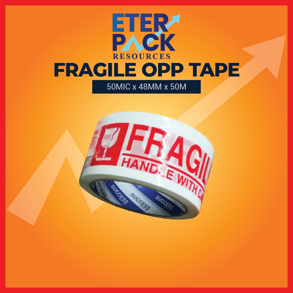 Fragile with Colour OPP Tape 50mic x 45/48mm x 50M | Shopee Malaysia