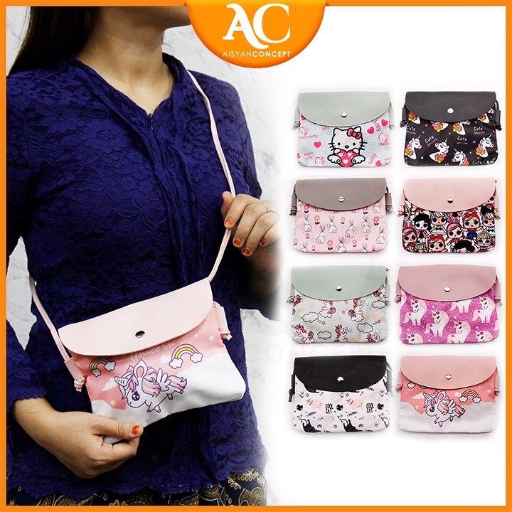 [AC] BEG SILANG BUDAK / BEG KARTUN / SLING BAG KIDS / BEG JALAN BUDAK ...