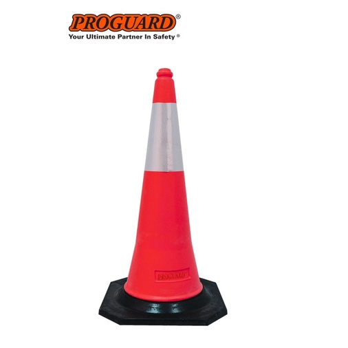 30" Black Rubber Base Portable Safety Cones cw Reflective Tape PVC ...