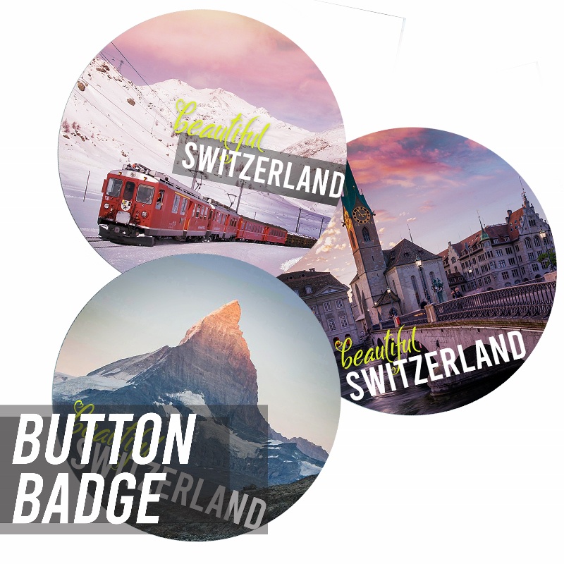 Button Badges Switzerland Swiss Alps Souvenir Gift 50 mm | Shopee Malaysia