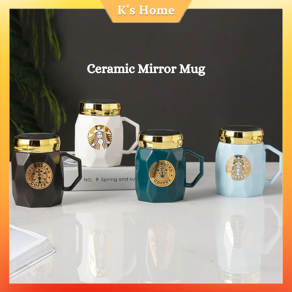 High Quality Ceramic Mirror Mug STARBUCKS Design Hot Water Gift Present ...