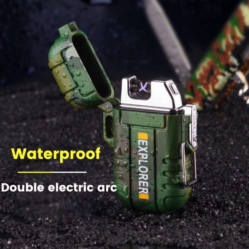 Waterproof Windproof Rechargeable Electronic Lighter Jet USB Charging ...