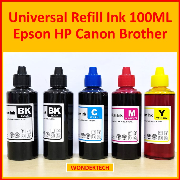 Universal Refill Ink 100ML For Epson HP Canon Brother Inkjet Printer ...