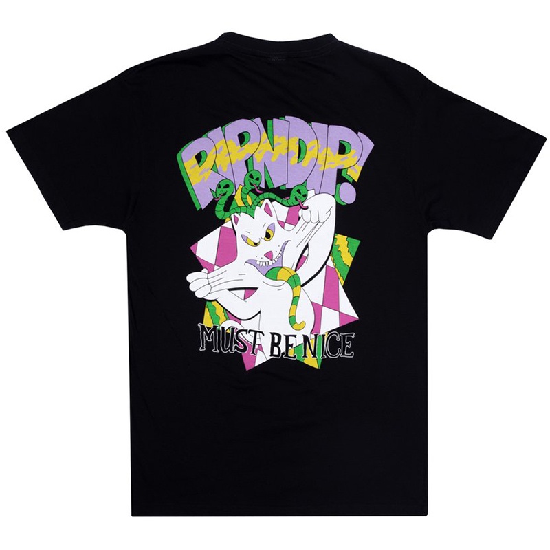 ripndip bitch cat middle finger cat short-sleeved t-shirt men and women ...