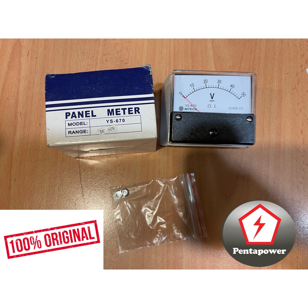 NITECH Panel Meter YS-670 PANEL DC 50V VOLTMETER (60 x 70 MM) | Shopee ...