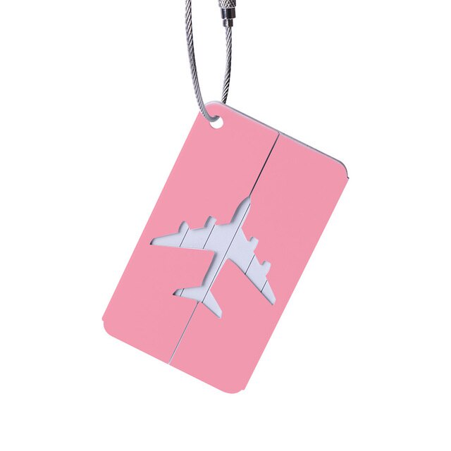 DM Metal Luggage Tags Baggage Suitcases Travel Labels Plane Shape With ...