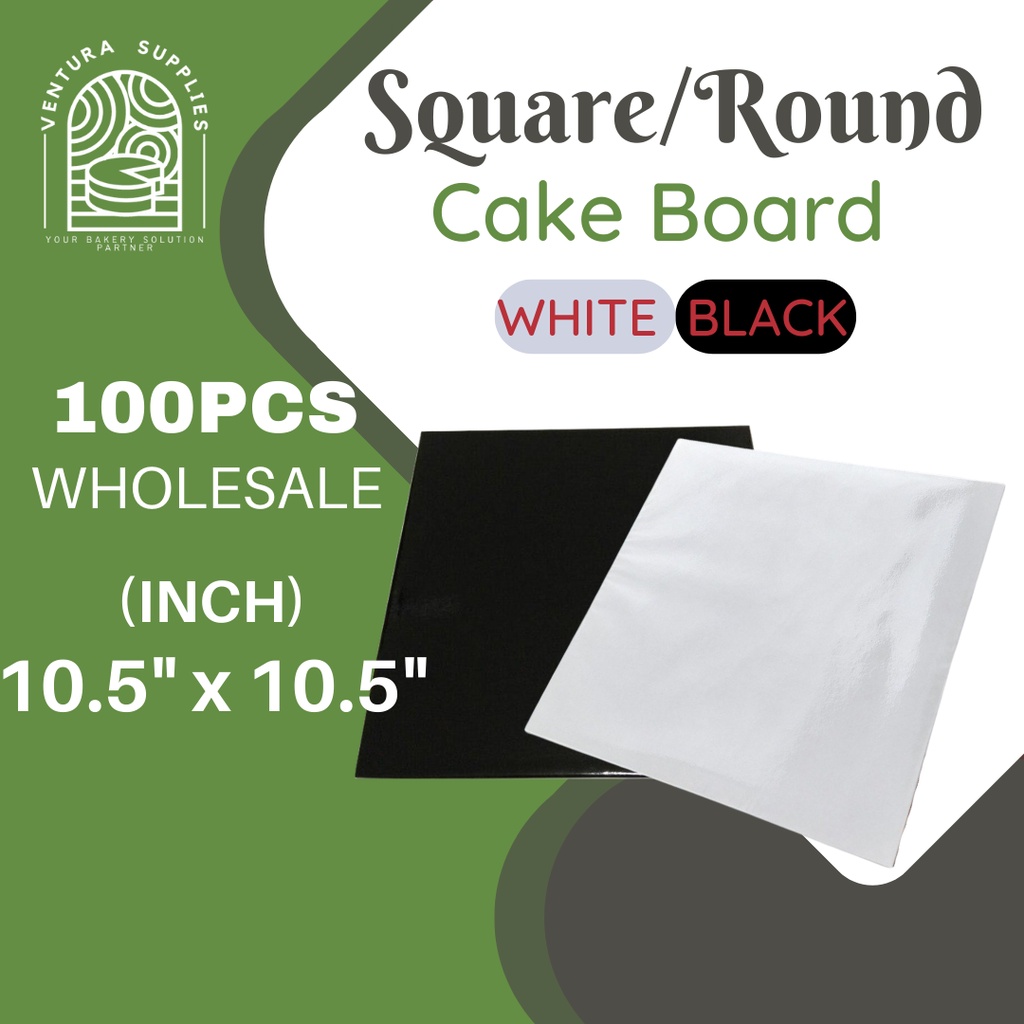 (WHOLESALE) 10.5 INCH SQUARE ROUND Cake Board / Papan Kek PETAK BULAT ...