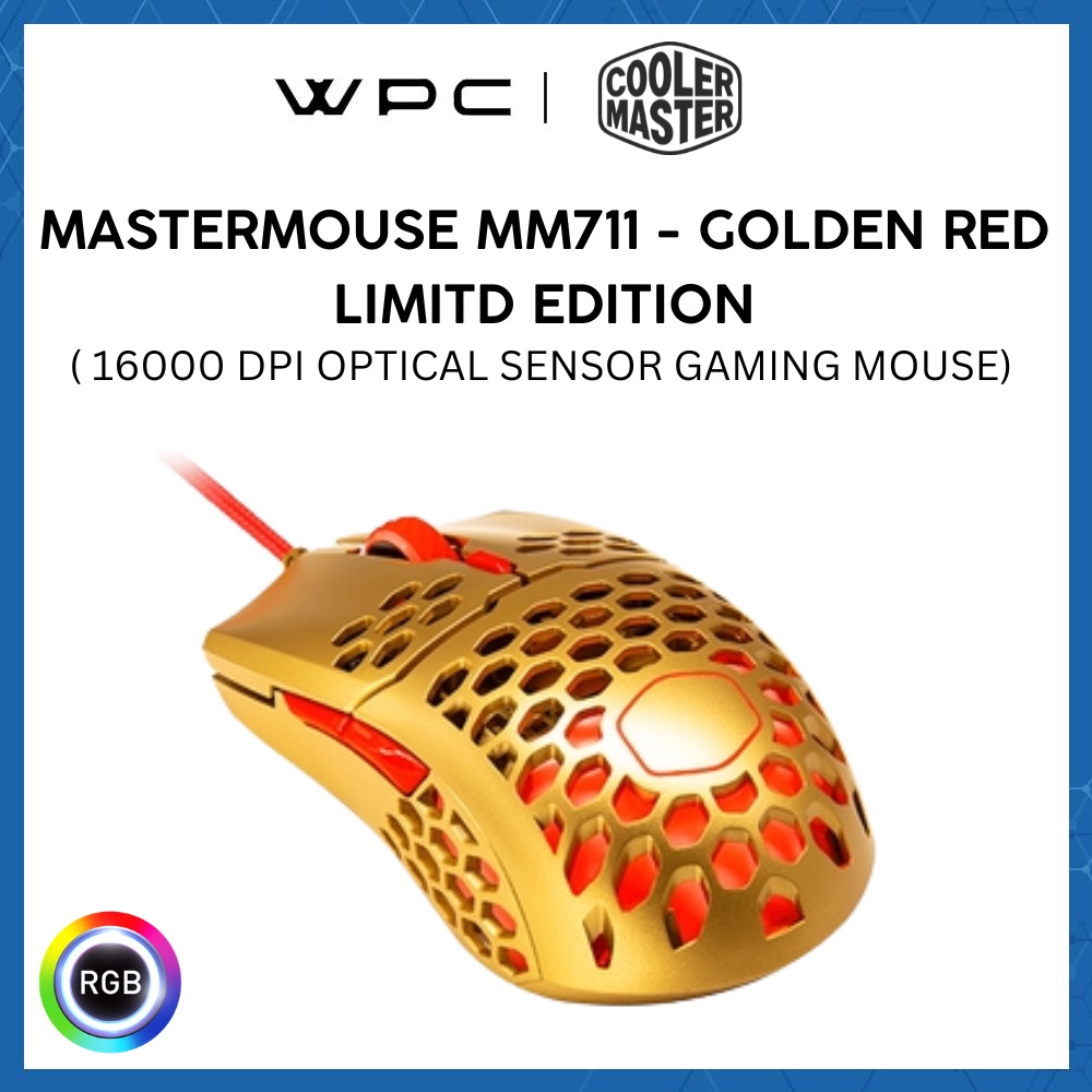COOLER MASTER MM711 16000 DPI OPTICAL SENSOR GAMING MOUSE HONEYCOMB ...
