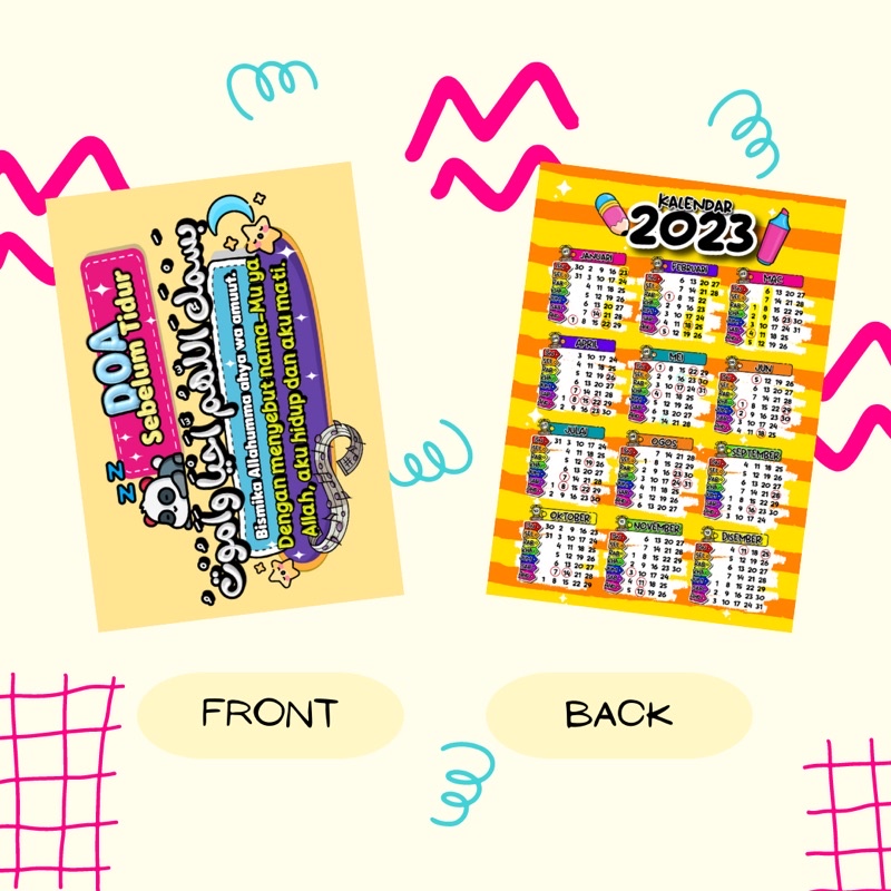 Wholesale Price Kalendar Poket 2024 Comel Kanak-Kanak Dengan Doa Harian ...