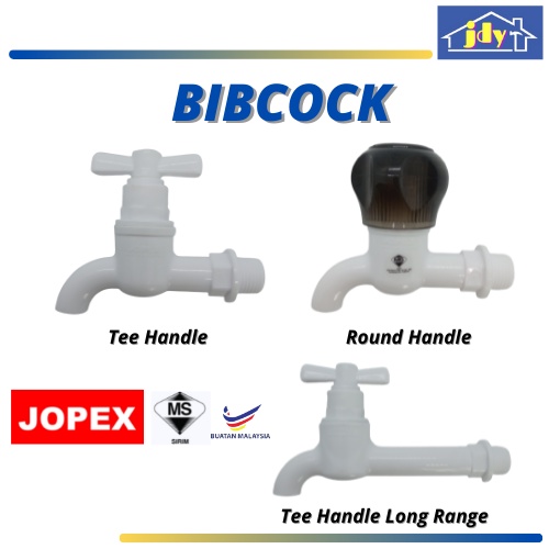 Jopex PVC Wall Bibcock Bib Tap with Tee Handle Round Handle BC01W ...
