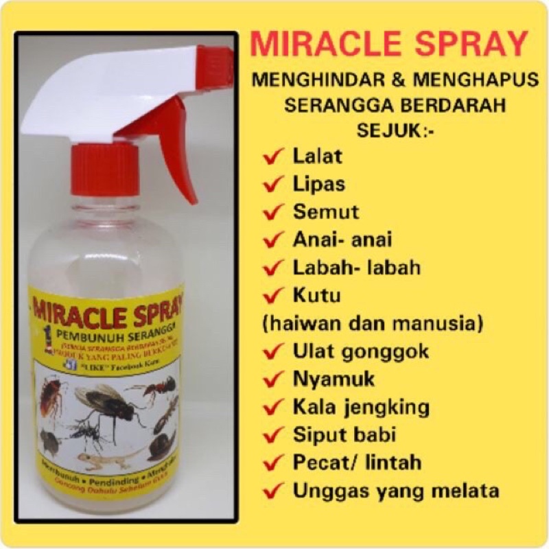 Miracle Spray dan Mematikan Serangga, spray semut lipas | Shopee Malaysia