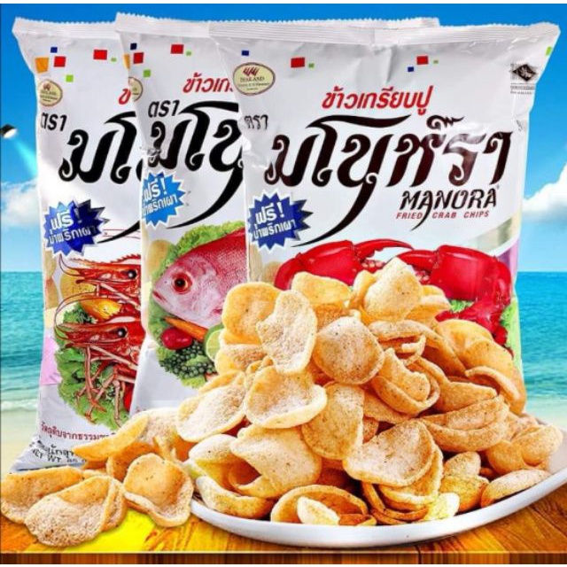 1pack Manora Fried Shrimp(Prawn) Crackers 10g 泰国浓味 馬努拿 蝦片 Thailand ...