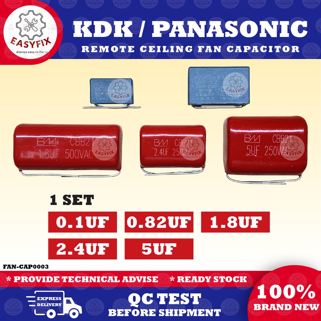 (BM CAPACITOR - 1 SET) KDK PANASONIC REMOTE CEILING FAN CAPACITOR ...