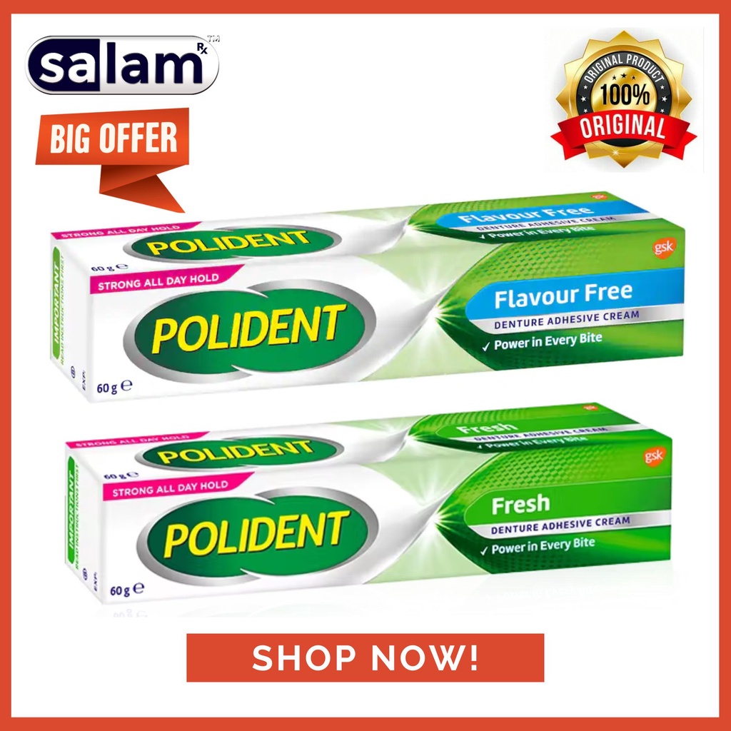 POLIDENT DENTURE ADHESIVE CREAM 20G & 60G | Shopee Malaysia