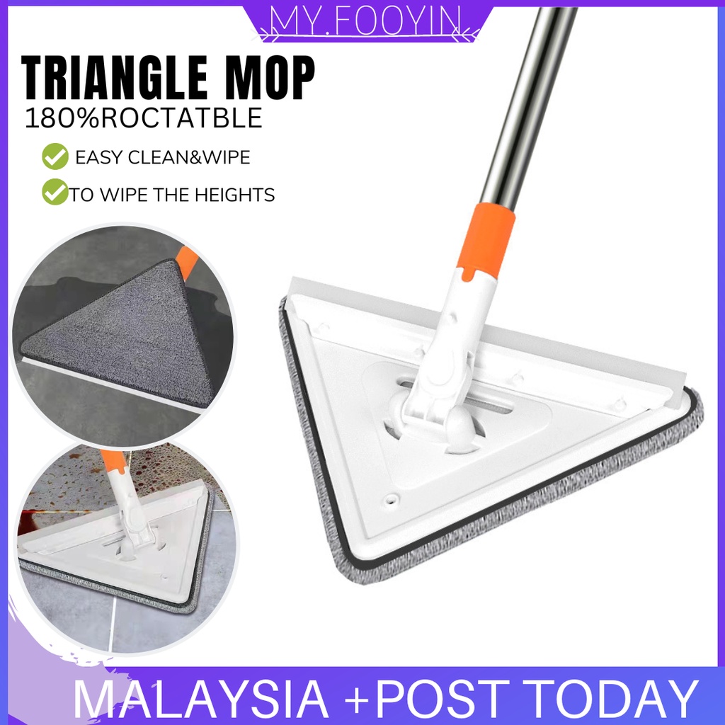 READY STOCK MYFOOYIN Magic Extendable Triangle Window Wall Lazy Mop Car ...