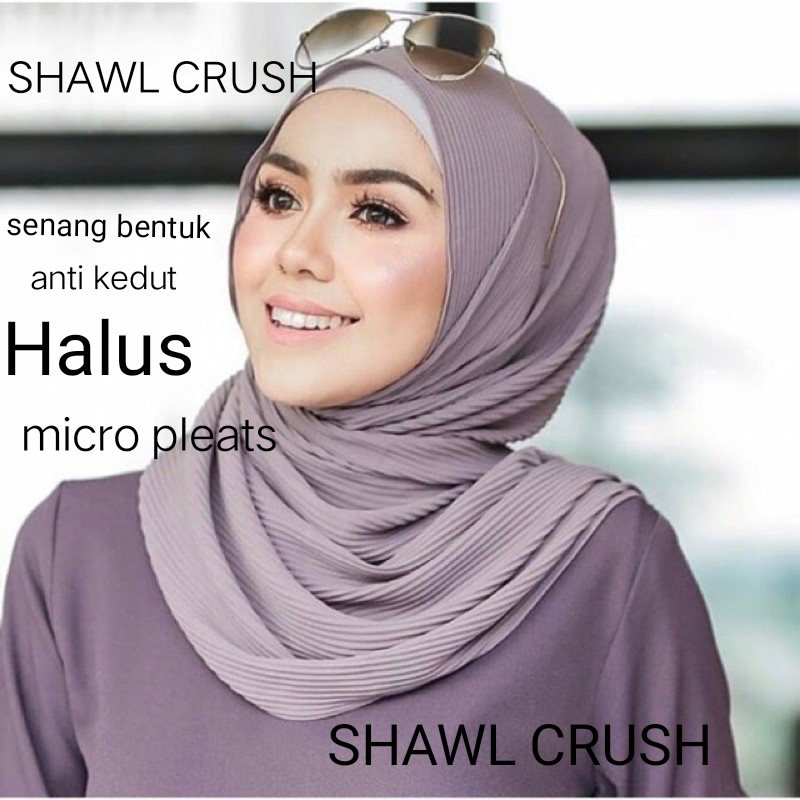 SAWL CRUSH SENANG BENTUK 🔥READY STOCK 🔥Beli 3 free 1 Gift) Shawl Crush Premium Pleated Micro ...