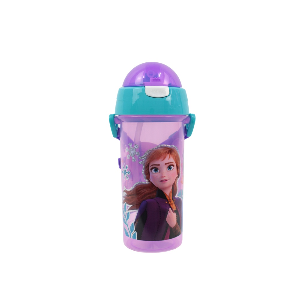 Disney Frozen Anna & Elsa Children Water Bottle with Straw - Purple Colour (600ml) | Shopee Malaysia