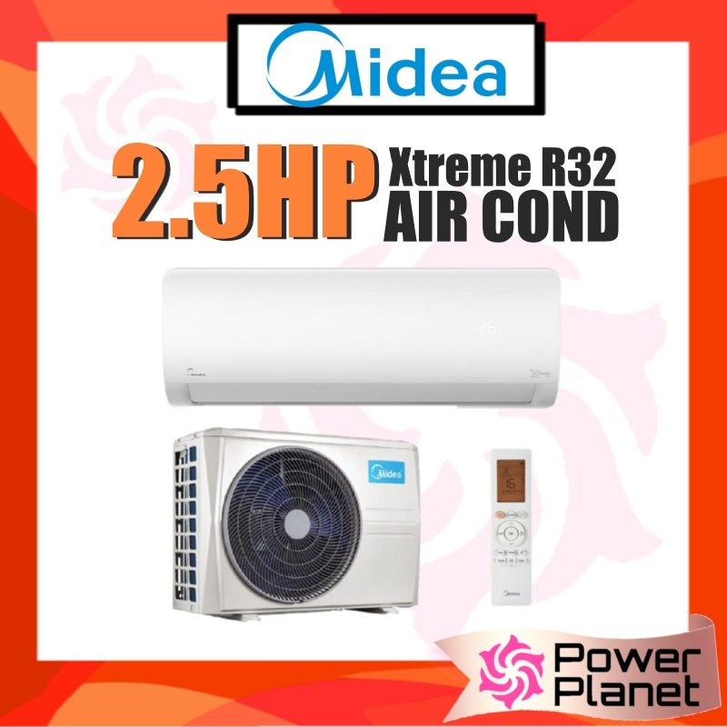 Midea 2.5HP R32 MSXD24CRN8 Xtreme Dura R32 Non-Inverter Air Conditioner / Aircond / Air Cond ...