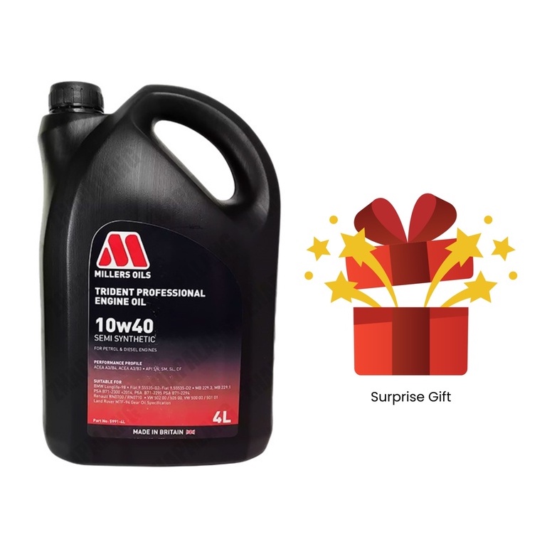 Millers Oils Trident 10W40 High Quality Premium Semi Synthetic Engine ...