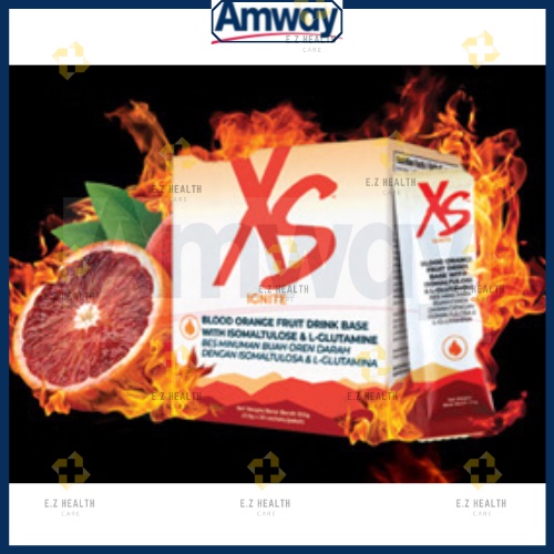 Amway XS Ignite Blood Orange Fruit Drink Base With Isomaltulose & L-Glutamine (3.5g * 30 sachet ...