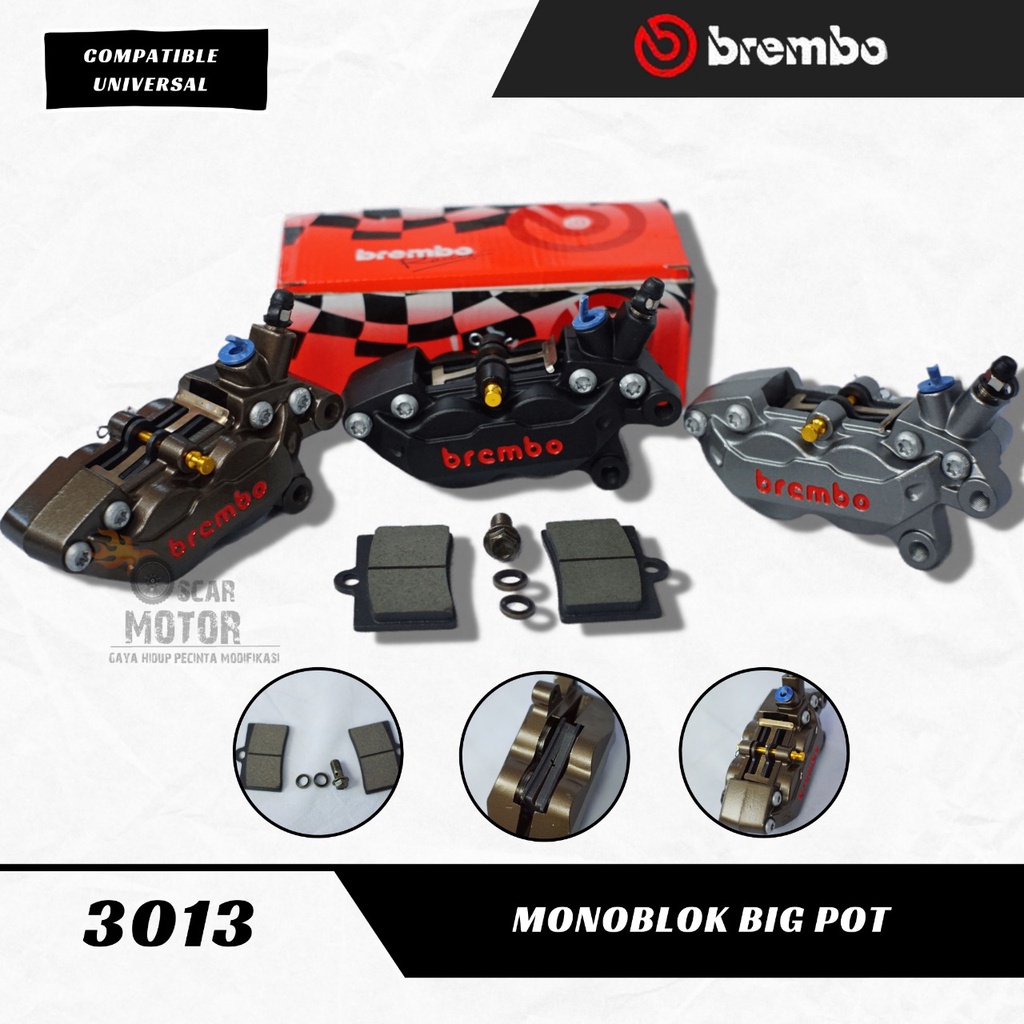 Caliper 4 Piston MONOBLOK Caliper Big Pot Axial Right BREMBO Universal | Shopee Malaysia