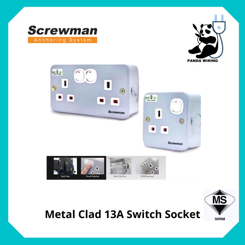 Screwman Heavy Duty Metal Clad 13A Switch Socket | Shopee Malaysia