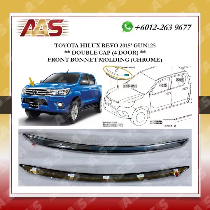 TOYOTA HILUX REVO 2015' GUN125 (DOUBLE CAP - 4 DOOR) FRONT BONNET ...