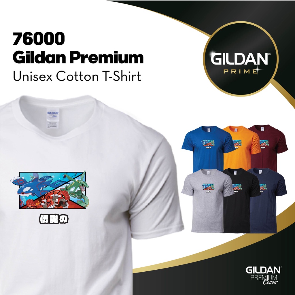 GILDAN PRIME Premium Cotton POKEMON T-Shirt 76000 Unisex Adult Printing ...