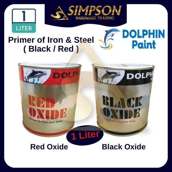 [ 1 Liter ] Dolphin Anti Rust Red Oxide / Black Oxide Undercoat Paint ...