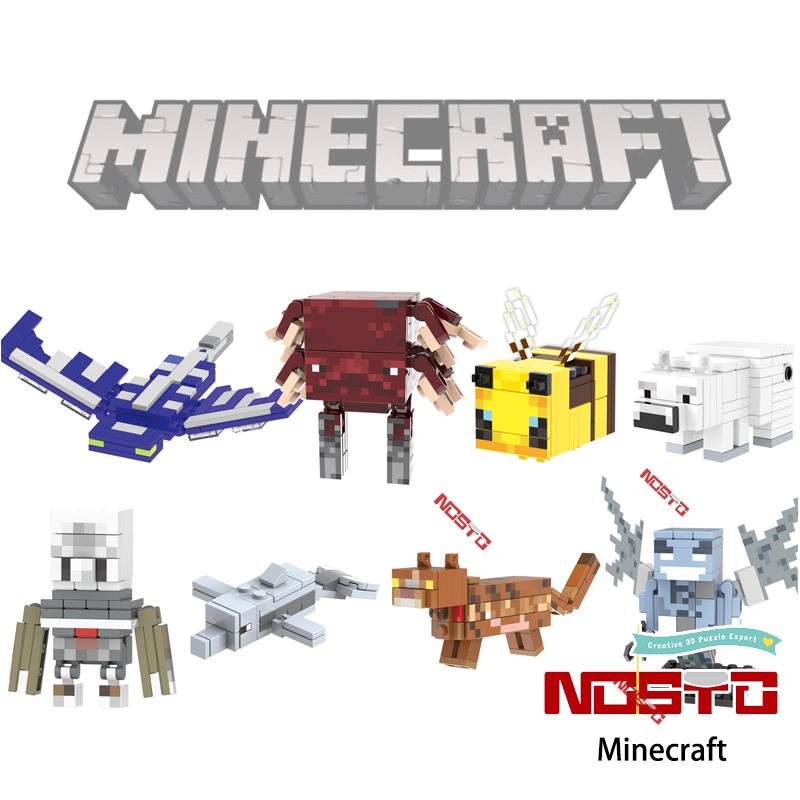 Popular Games Minifigures Minecraft Striders Bee Cat Vex Polar Bear ...