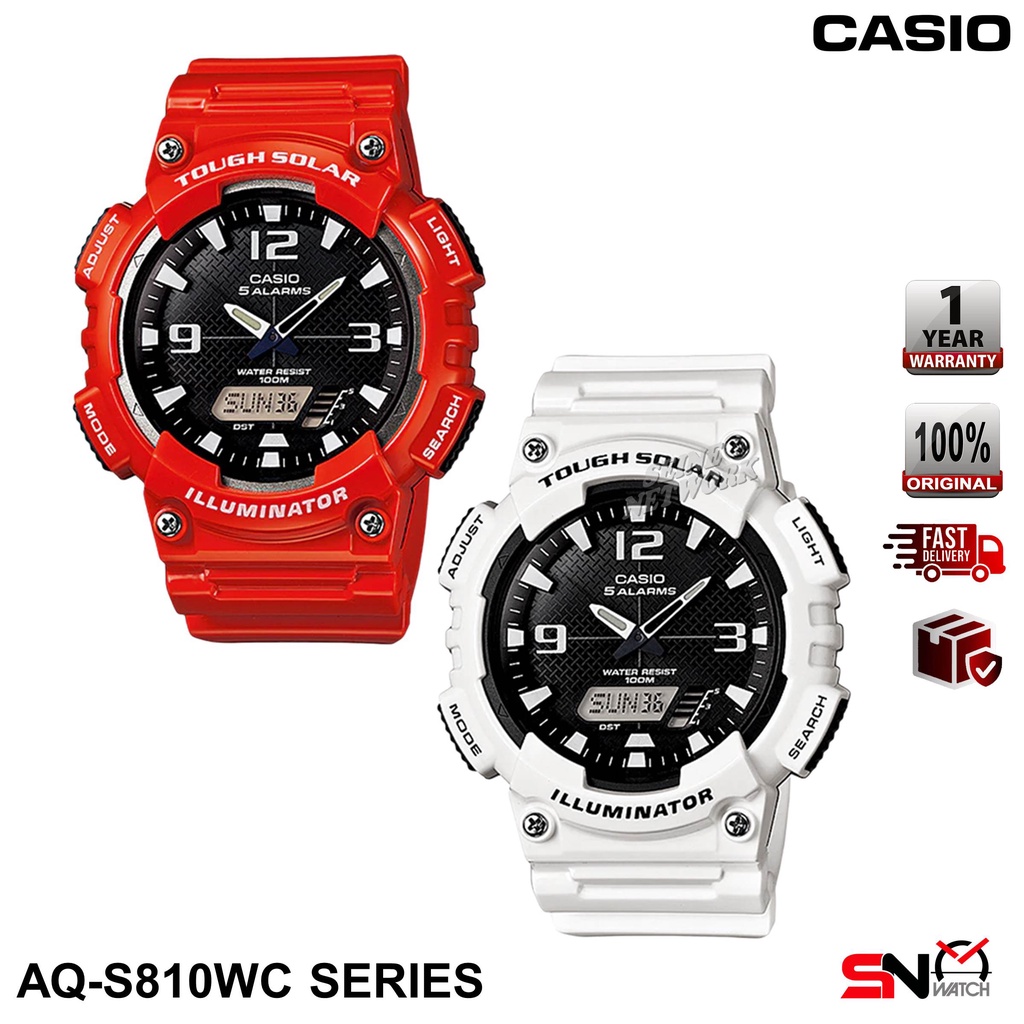Casio AQ-S810WC Tough Solar Analog Digital Resin Band Men Sports Watch Jam Tangan Lelaki ...