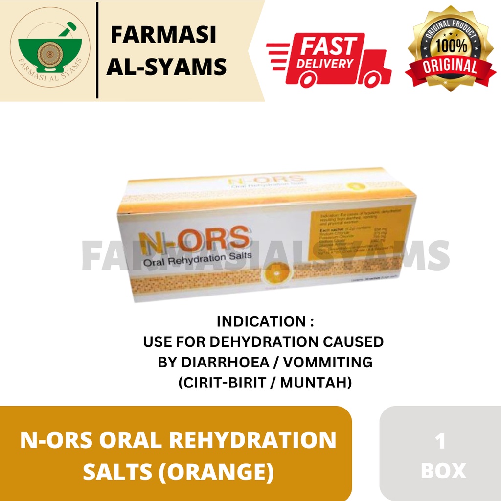 N-ORS ORAL REHYDRATION SALTS ORANGE FLAVOUR (ORS) Air garam untuk cirit ...