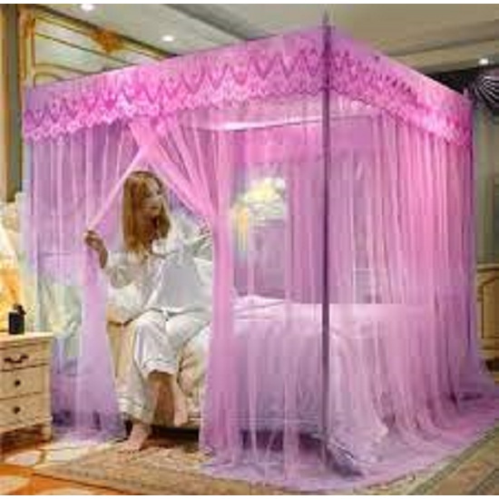 Plain hanging bed net/bed net/pink square mosquito net without lace ...