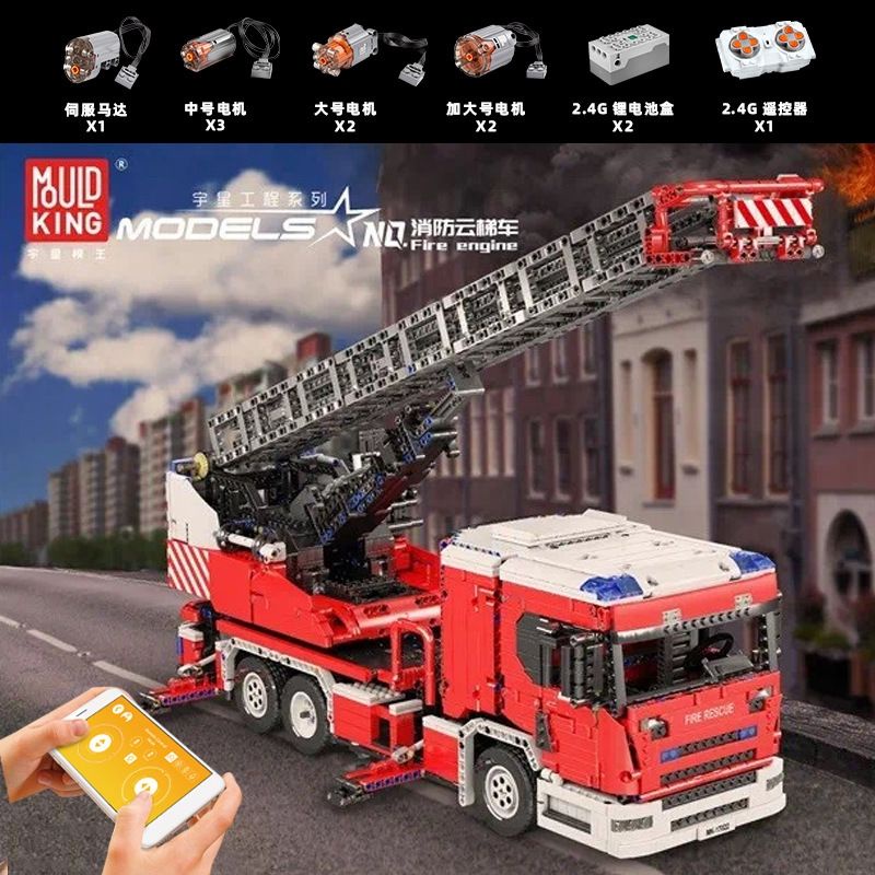 Mould King 17022 Technic Remote Controlled Firetruck Scania L Fire ...