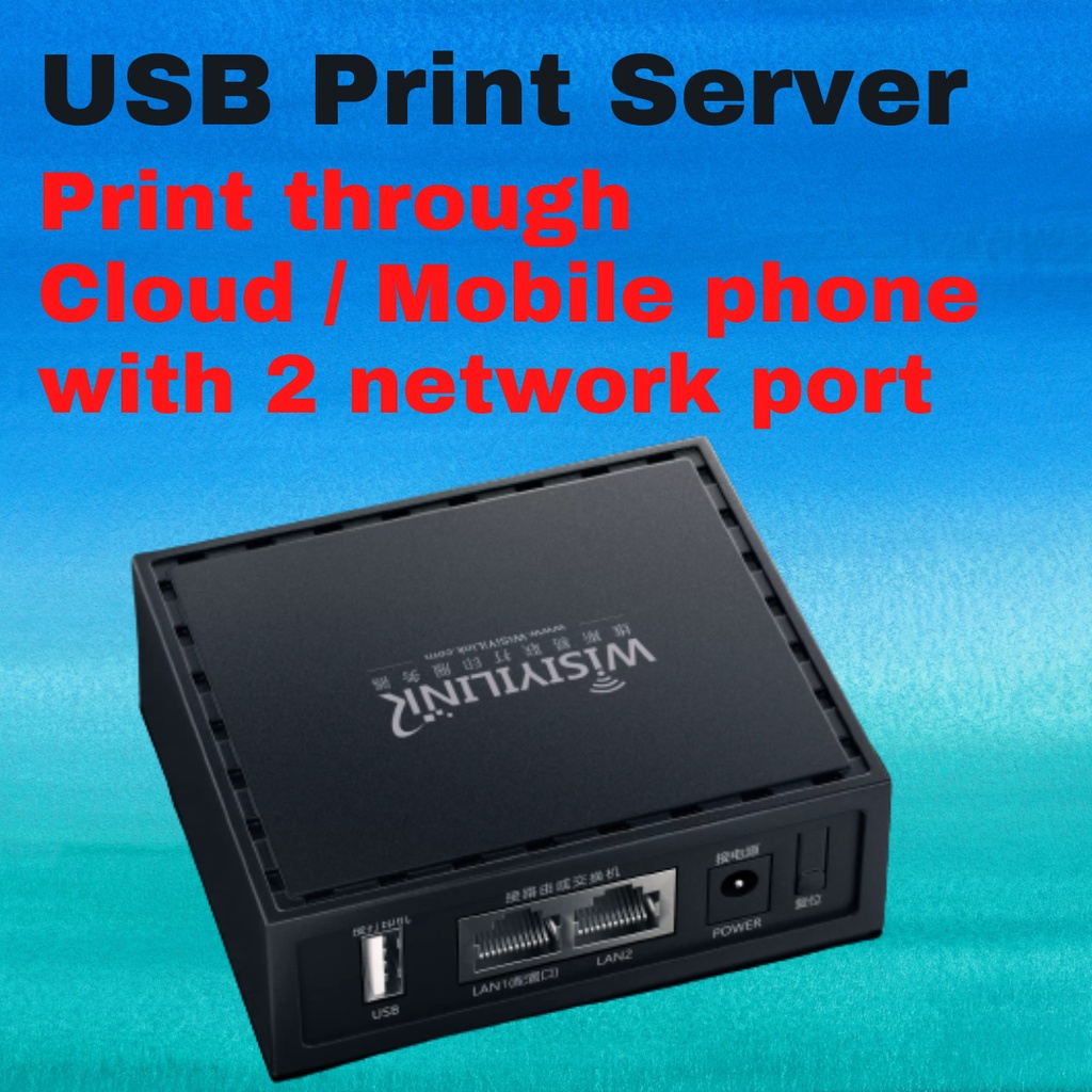 Wisiyilink USB 2.0 Port Print Server With 10/100Mbps Ethernet Port, LAN ...