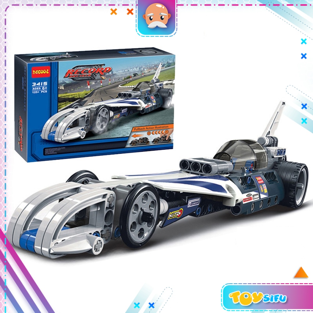 TOYSIFU Decool 3415 Record Breaker Pinnacle Racing Car Pull Back Function Building Blocks Bricks ...