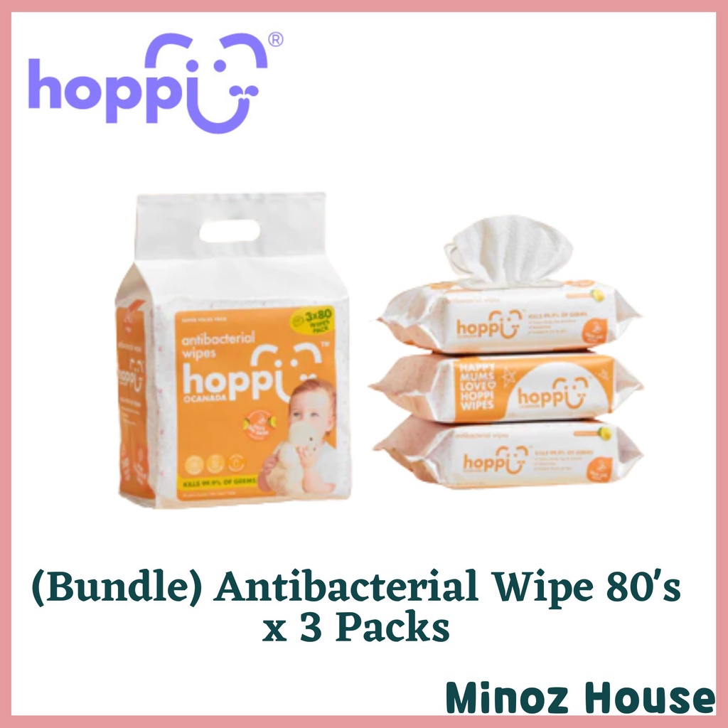 (Bundle) Hoppi Premium Baby Wet Wipes/Antibacterial Wipes/Glacier ...