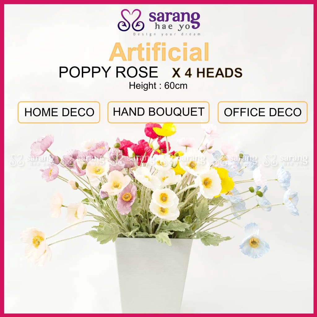 Poppy Flower Decoration Arrangements Bunga Popi Hiasan Rumah Bunga ...