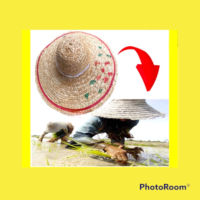 NEW STOCK 20” Grass Straw Farmer Hat Cap / Topi Rumput Jerami Petani ...