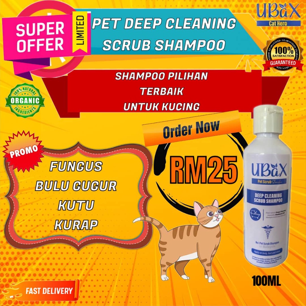 Ready Stock - Shampoo Scrub Kucing - Syampu kucing untuk Kutu kurap ...