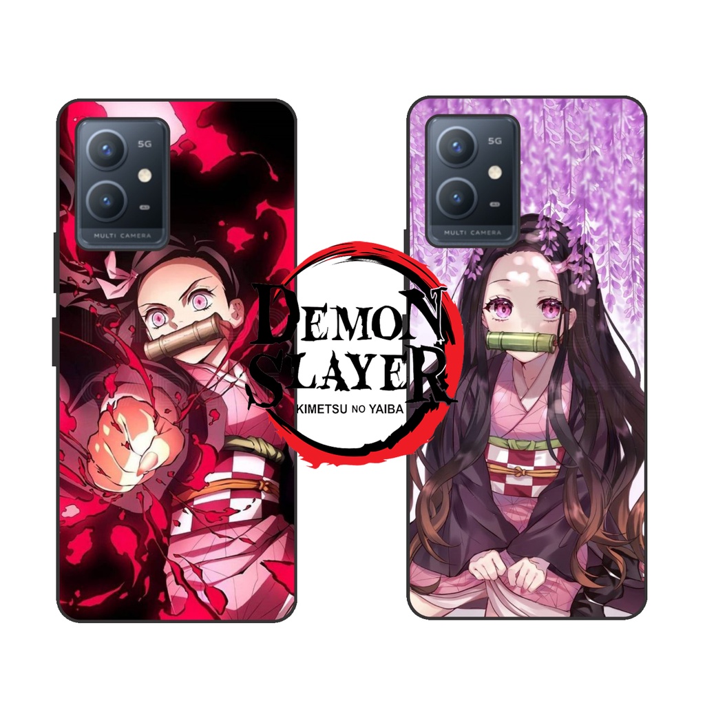 Vivo T1x T1 5g S1 V11 V9 Y85 Demon Slayer Nezuko anime case casing ...