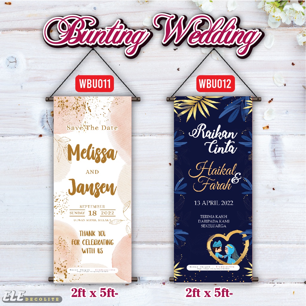 BUNTING KAHWIN 2 x 5/BANTING MAJLIS KAHWIN/WEDDING BANNER | Shopee Malaysia