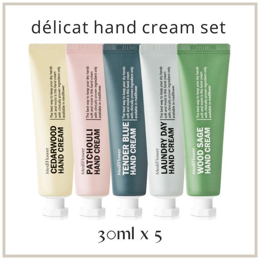 délicat hand cream set (30ml x 5 Types) Moisturizing, Fragrant hand ...
